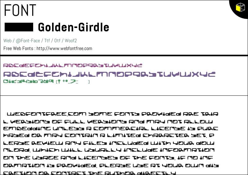 Golden Girdle Fonts Downloads - WebFontFree.Com