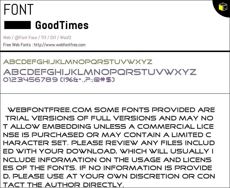 Good Times Fonts Downloads - WebFontFree.Com