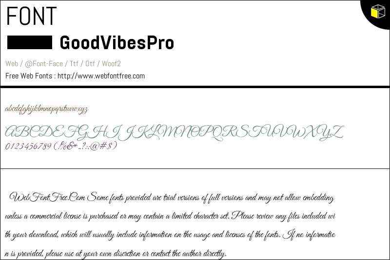 Good Vibes Pro 字体 下载 - WebFontFree.Com