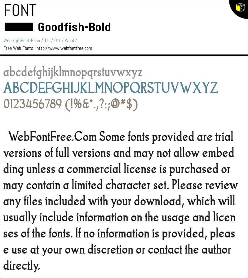 Goodfish Bold Fonts Downloads - WebFontFree.Com