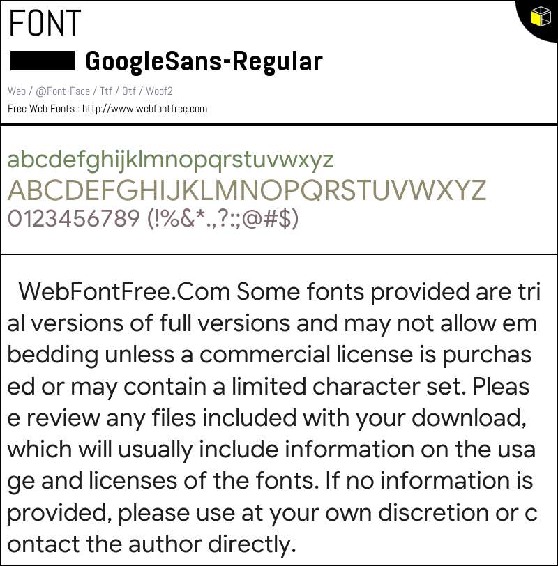 Google Sans Regular 字体 下载 - WebFontFree.Com