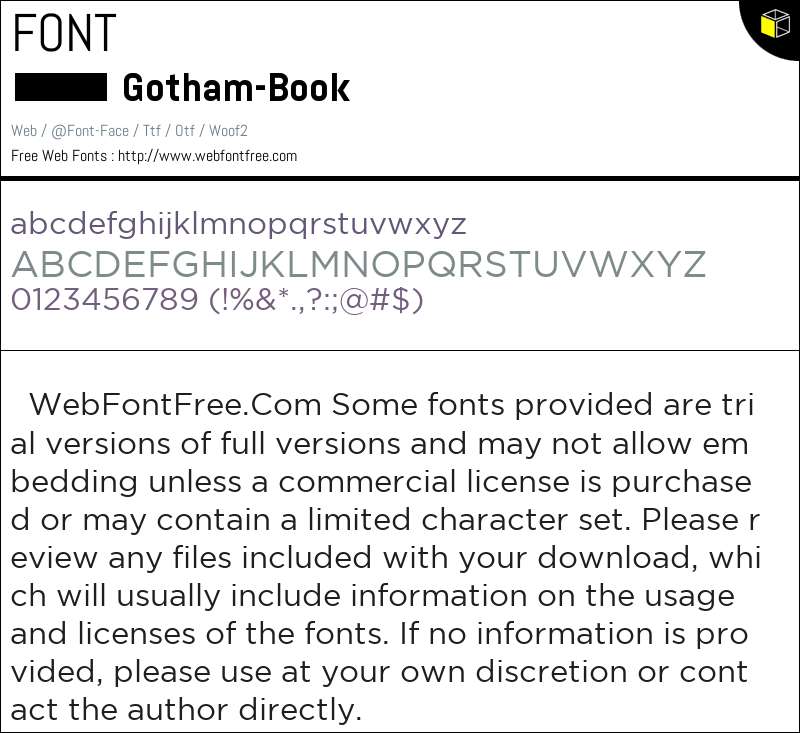 Gotham Regular Fonts Downloads - WebFontFree.Com