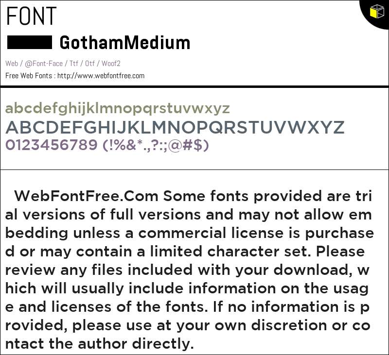 Gotham Medium Fuentes Descargar - WebFontFree.Com