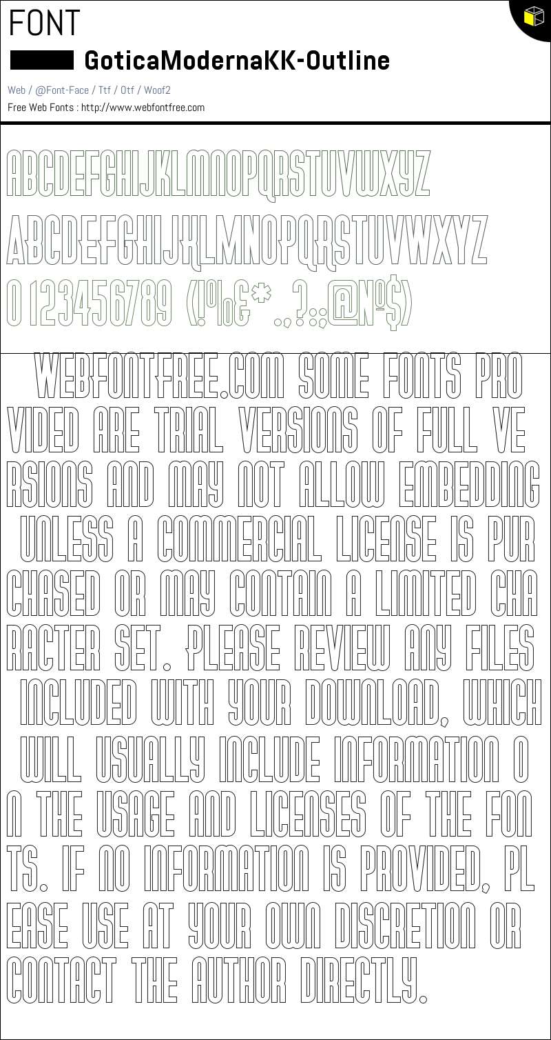 Gotica Moderna KK Outline Fonts Downloads - WebFontFree.Com