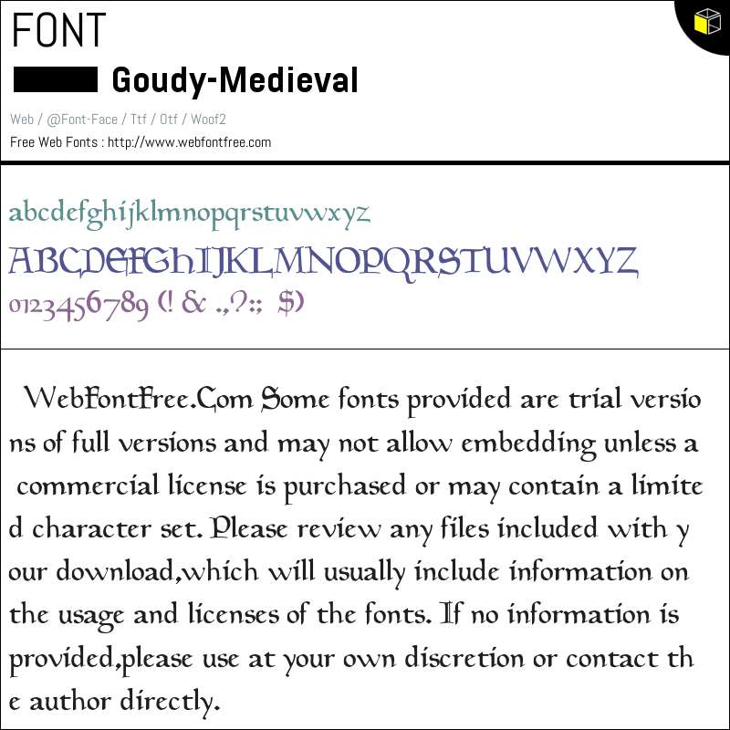 Goudy-Medieval Fonts Downloads - WebFontFree.Com