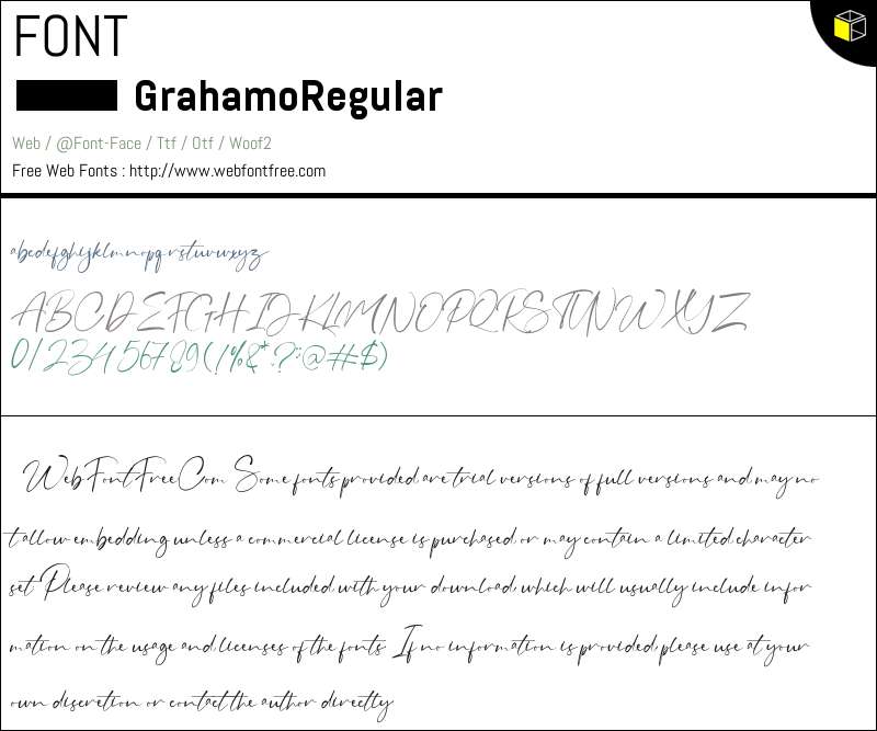 Grahamo Regular Fonts Downloads - WebFontFree.Com