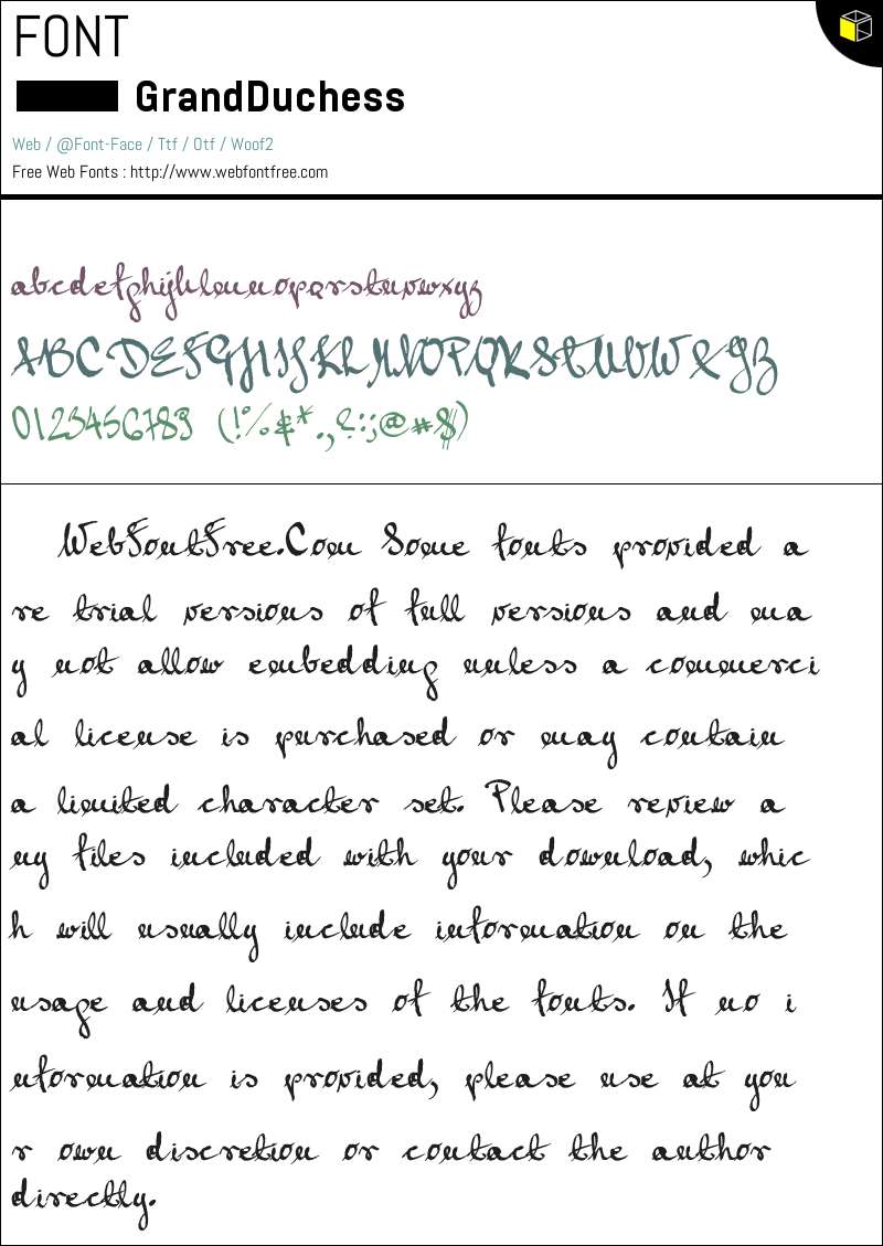 Grand Duchess Fonts Downloads - WebFontFree.Com