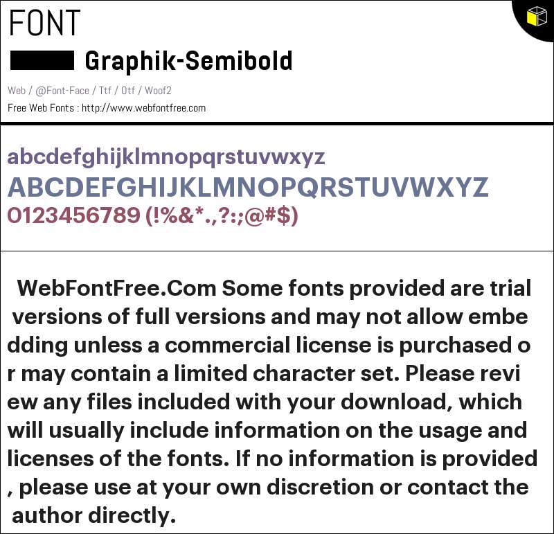 Graphik-Semibold Fonts Downloads - WebFontFree.Com