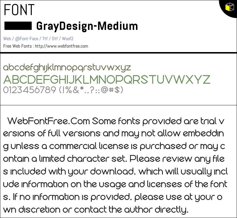 Gray Design Medium 字体 下载 - WebFontFree.Com