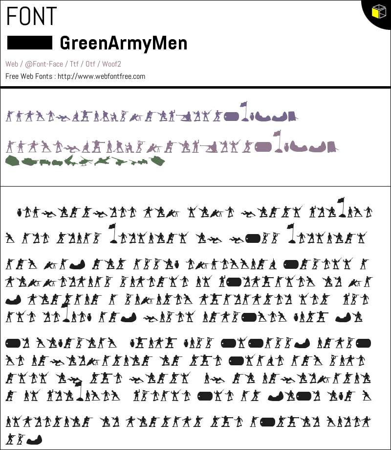 Green Army Men Fonts Downloads - WebFontFree.Com