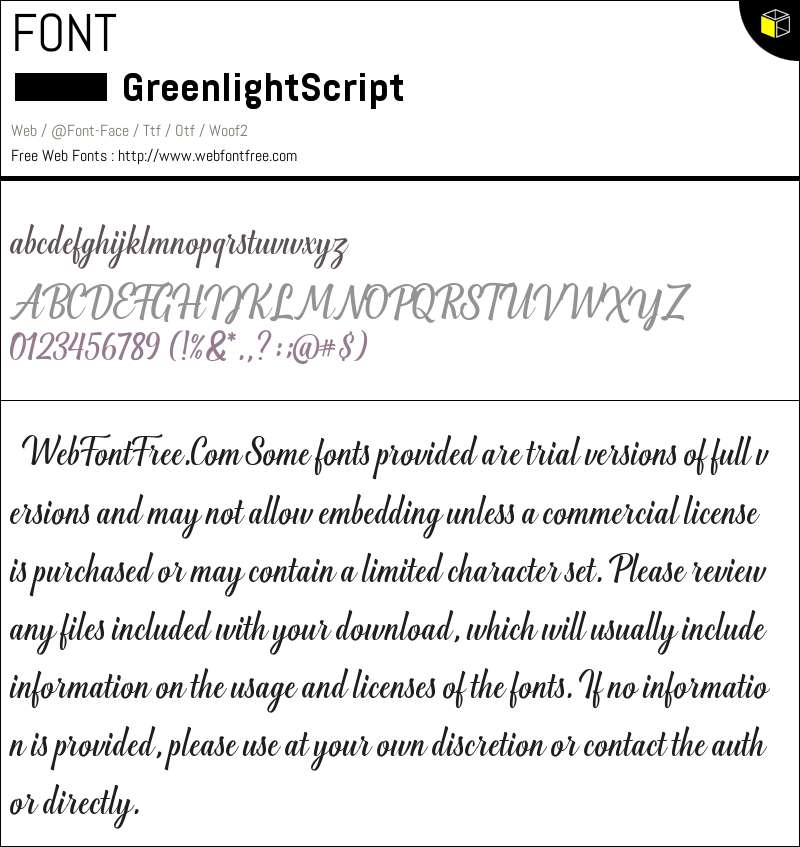 Greenlight Script Fonts Downloads - WebFontFree.Com