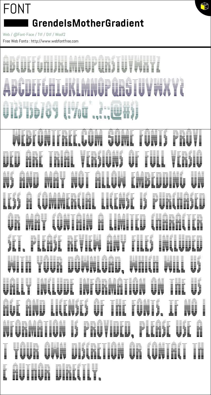 Grendel's Mother Gradient Fonts Downloads - WebFontFree.Com