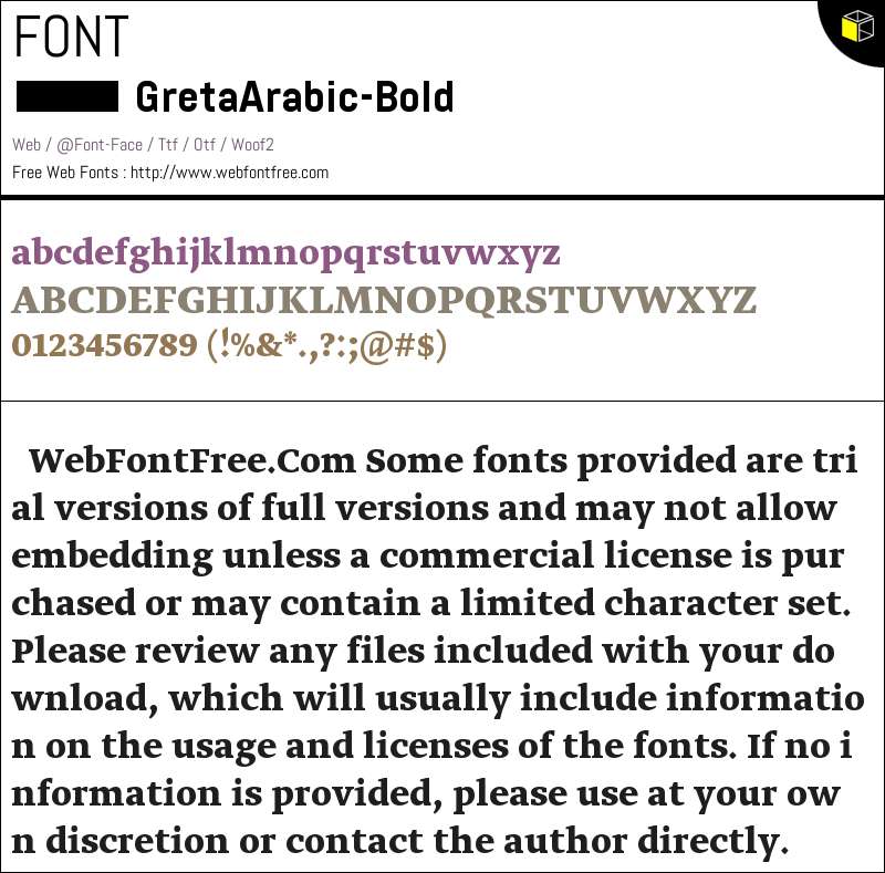 Greta Arabic Bold Fonts Downloads - WebFontFree.Com