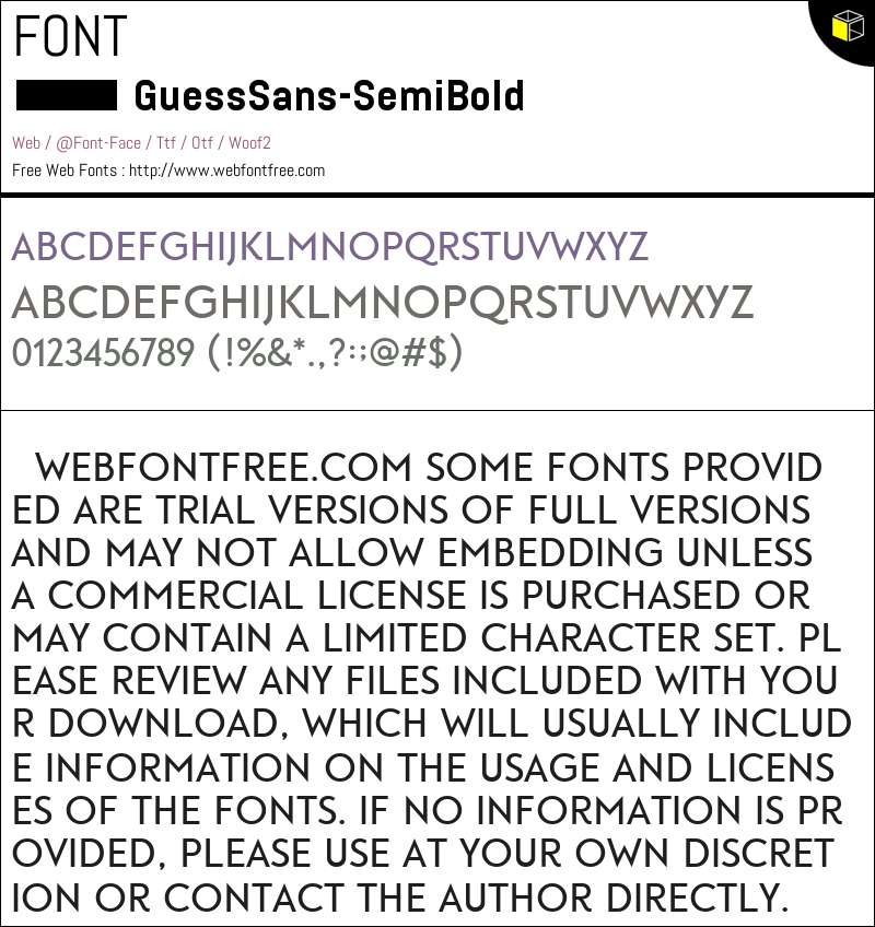 GuessSans-SemiBold Fonts Downloads - WebFontFree.Com