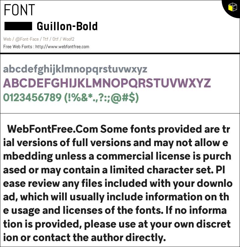 Guillon Bold Fonts Downloads - WebFontFree.Com