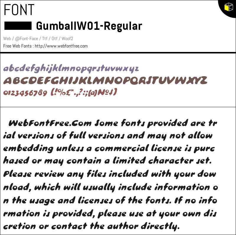 Gumball W01 Regular Fuentes Descargar - WebFontFree.Com