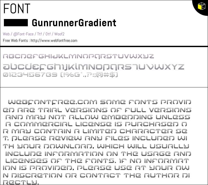 Gunrunner Gradient Fonts Downloads - WebFontFree.Com