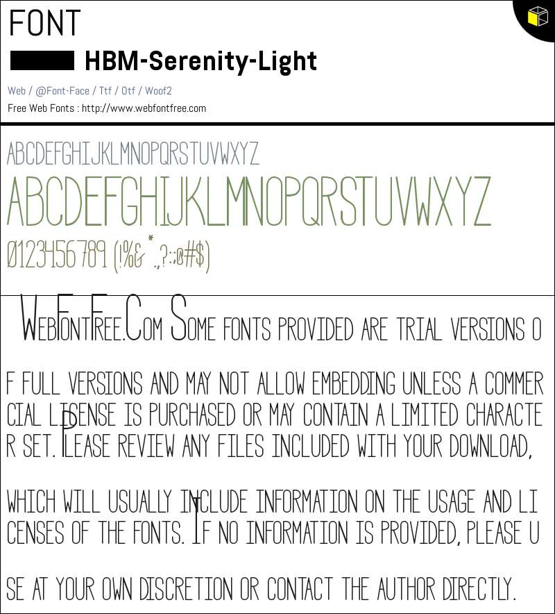 HBM Serenity Light Fonts Downloads - WebFontFree.Com