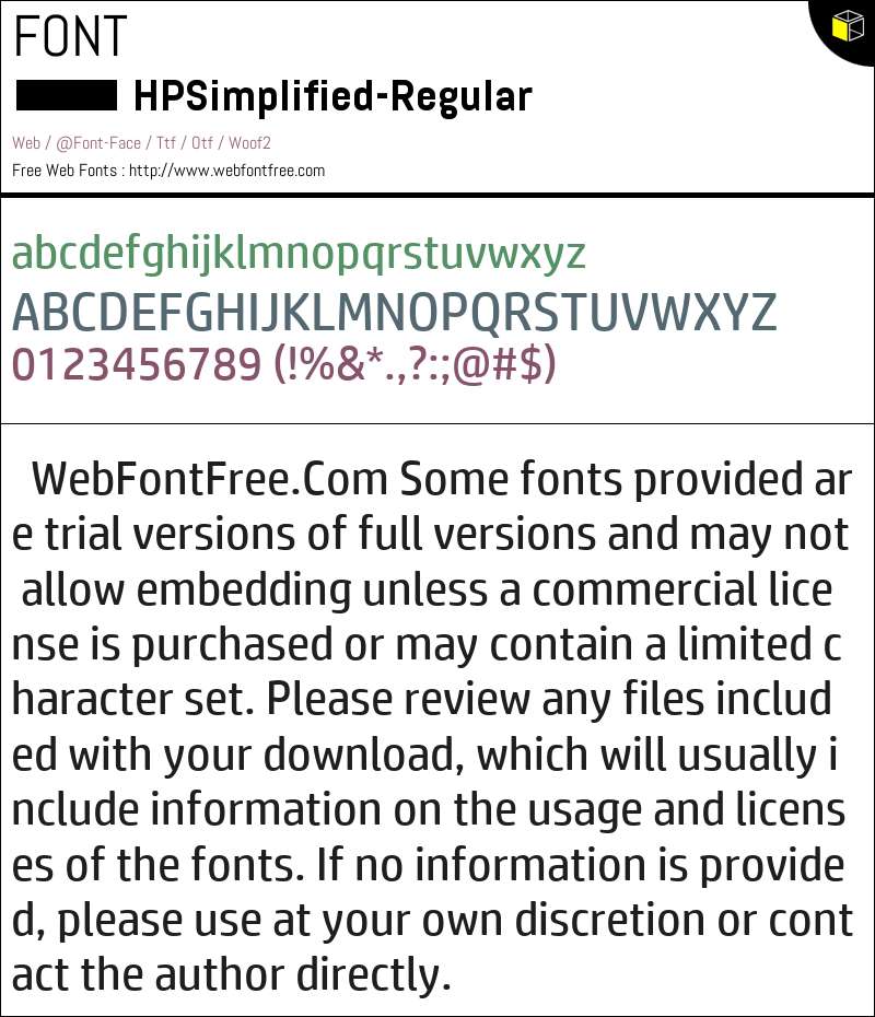 HP Simplified Fuentes Descargar - WebFontFree.Com