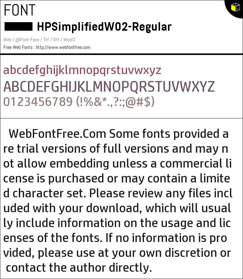 HP Simplified Regular Fonts Downloads - WebFontFree.Com