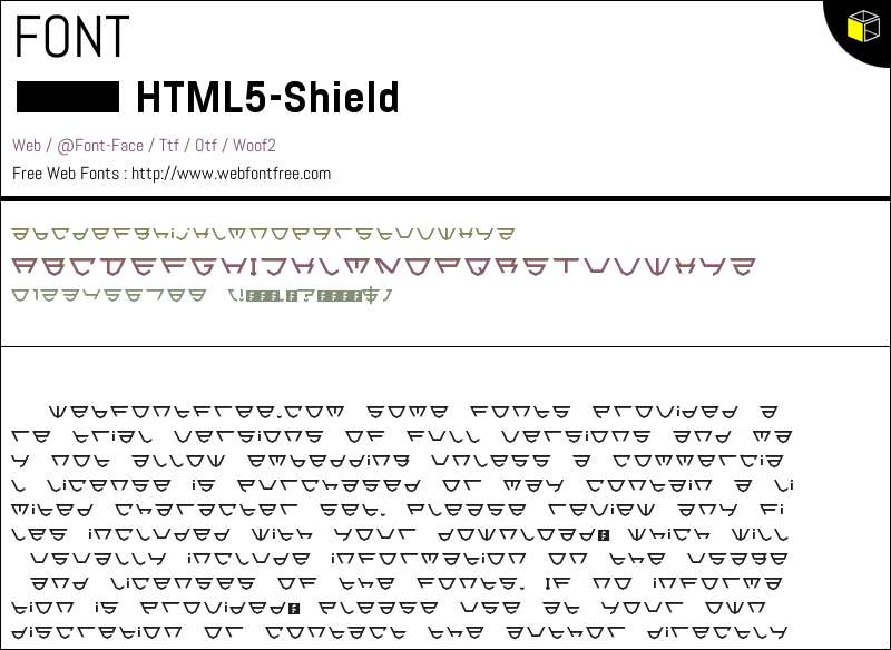 HTML5 Shield Regular Fonts Downloads - WebFontFree.Com