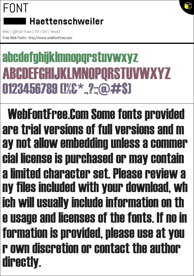 Haettenschweiler 字体 下载 - WebFontFree.Com