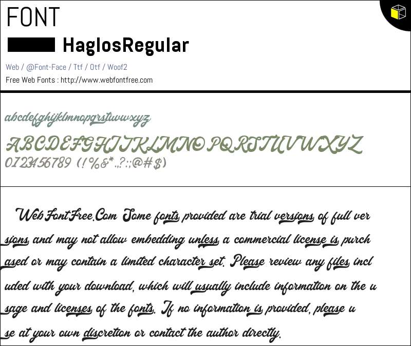 Haglos Regular 字体 下载 - WebFontFree.Com