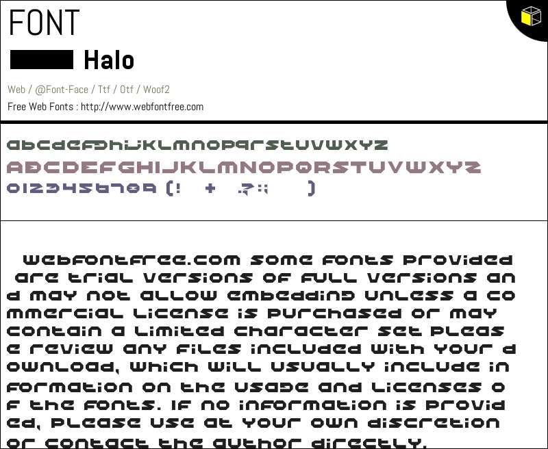 Halo Fonts Downloads - WebFontFree.Com