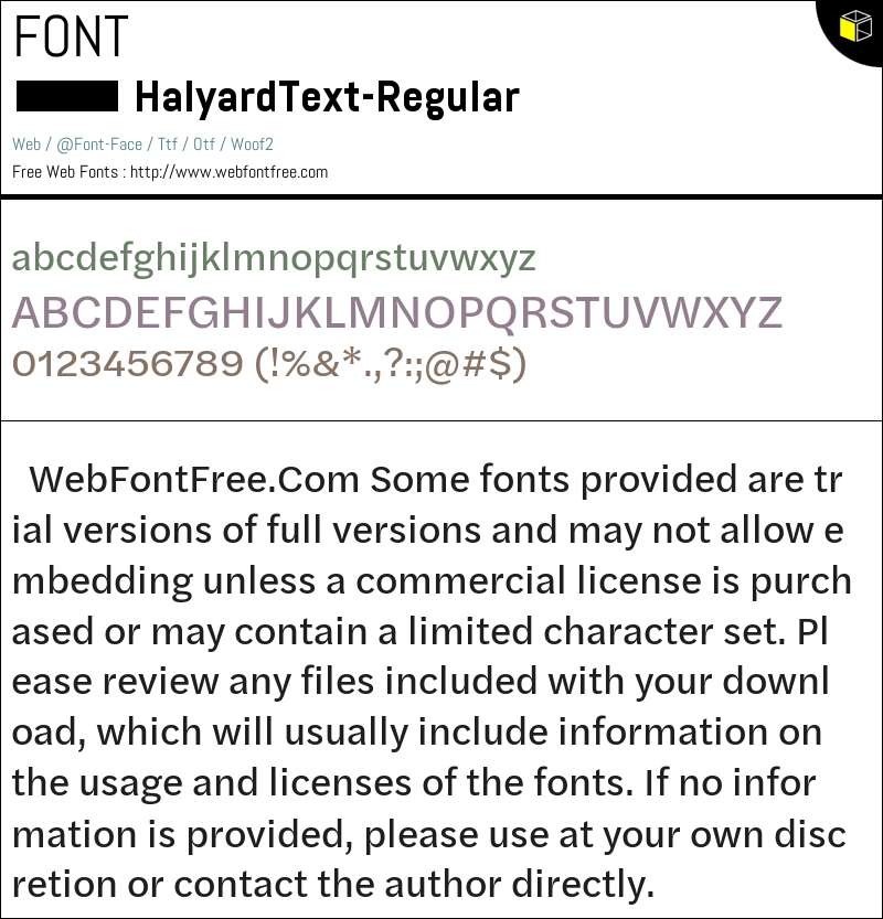 Halyard Text Regular Fonts Downloads - WebFontFree.Com