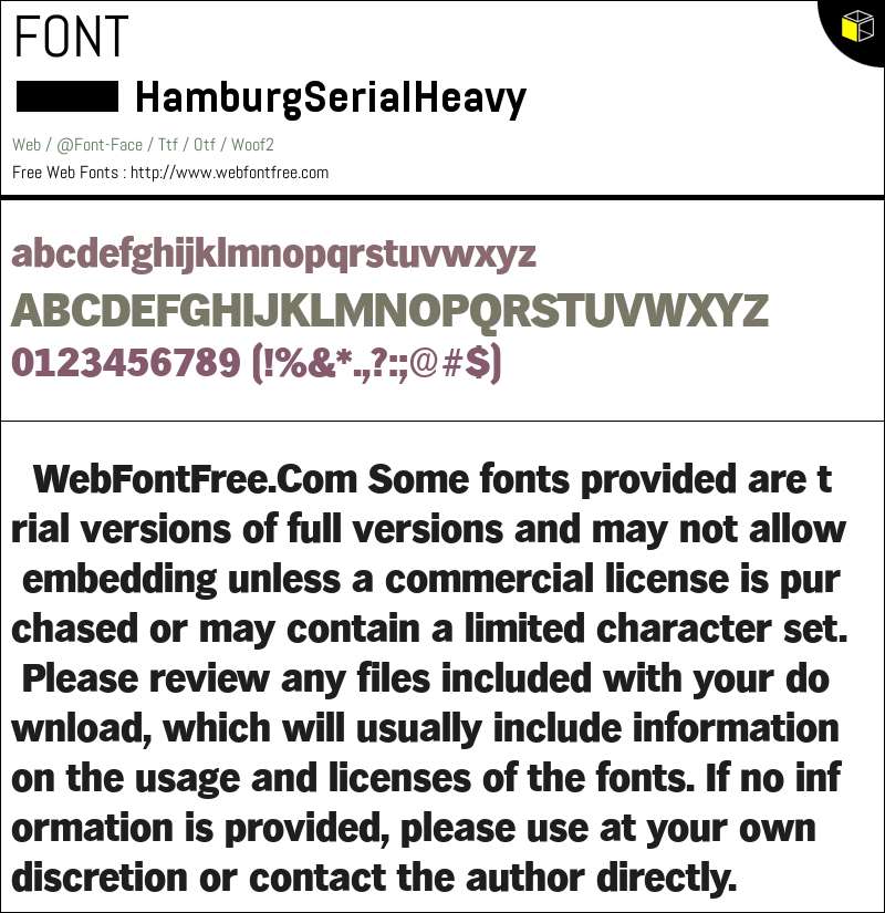 HamburgSerial-Heavy-Regular Fonts Downloads - WebFontFree.Com