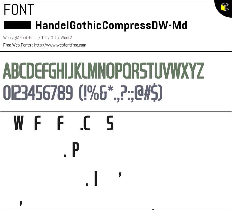 Handel Gothic Compress D W00 Md Fonts Downloads - WebFontFree.Com