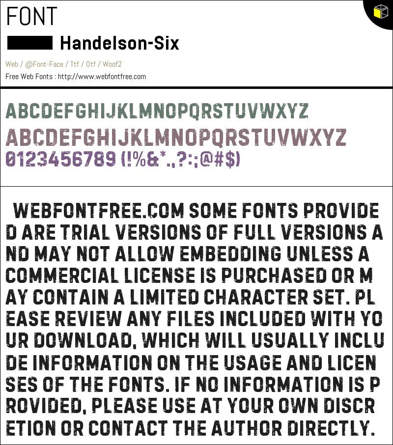 Handelson-Six 字体 下载 - WebFontFree.Com