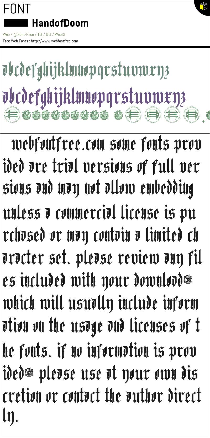 Hand of Doom Fonts Downloads - WebFontFree.Com