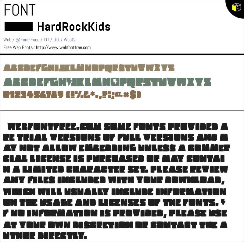 Hard Rock Kids Fonts Downloads - WebFontFree.Com