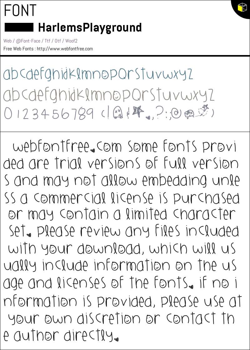 HarlemsPlayground Fonts Downloads - WebFontFree.Com