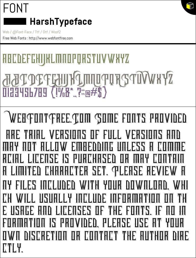 HarshTypeface Fonts Downloads - WebFontFree.Com
