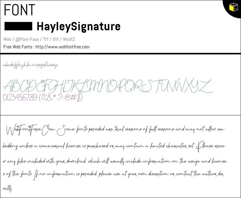 Hayley Signature Fonts Downloads - WebFontFree.Com