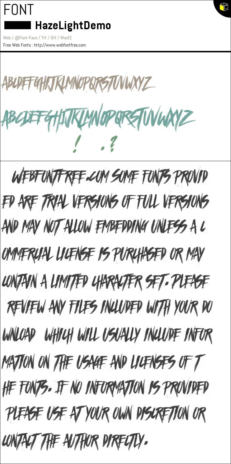 Haze Light Demo 字体 下载 - WebFontFree.Com