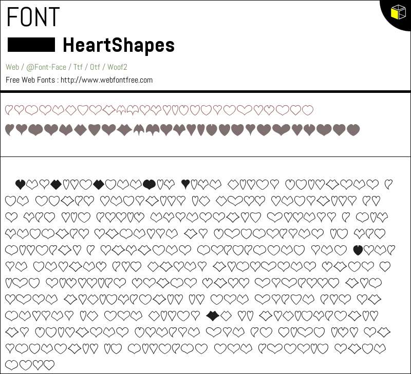 Heart Shapes Fonts Downloads - WebFontFree.Com