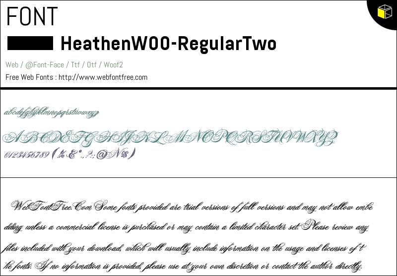 Heathen W00 Regular Two Fonts Downloads - WebFontFree.Com