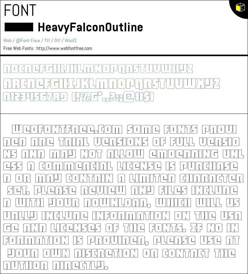 Heavy Falcon Outline Fonts Downloads - WebFontFree.Com