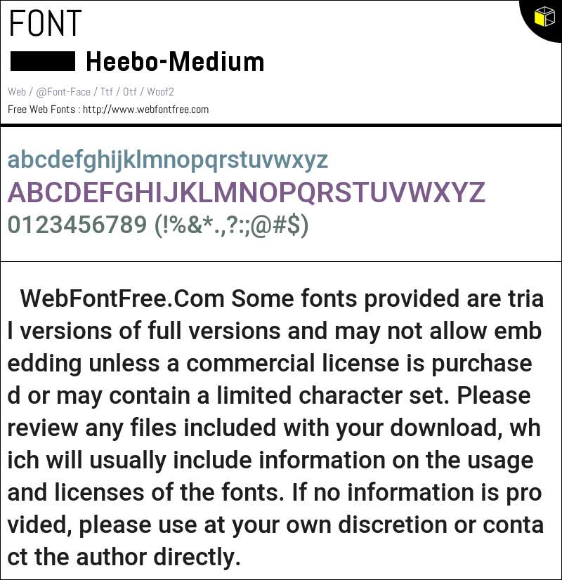 Heebo-Medium 字体 下载 - WebFontFree.Com
