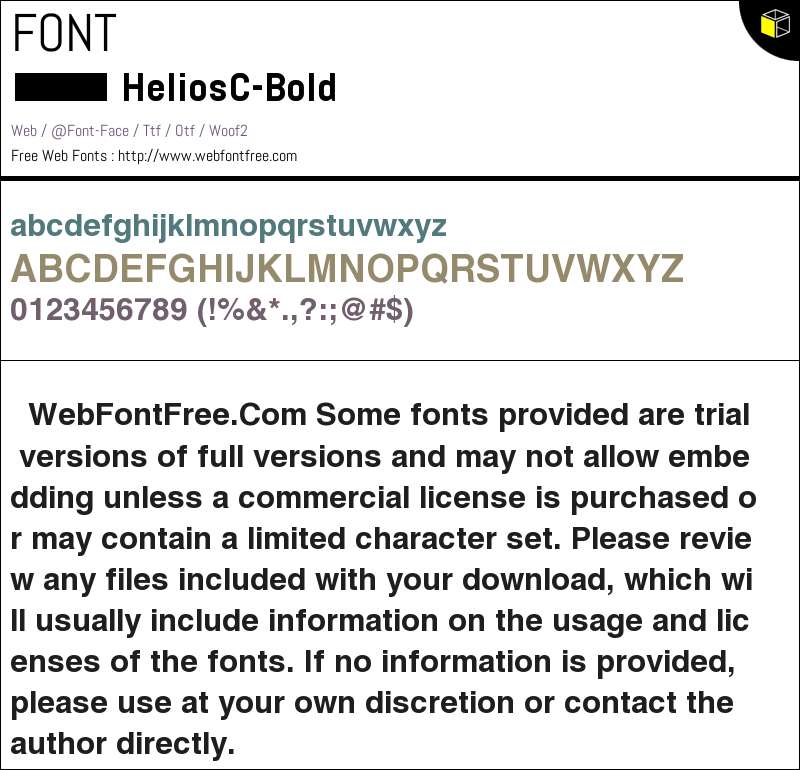 HeliosC-Bold 字体 下载 - WebFontFree.Com