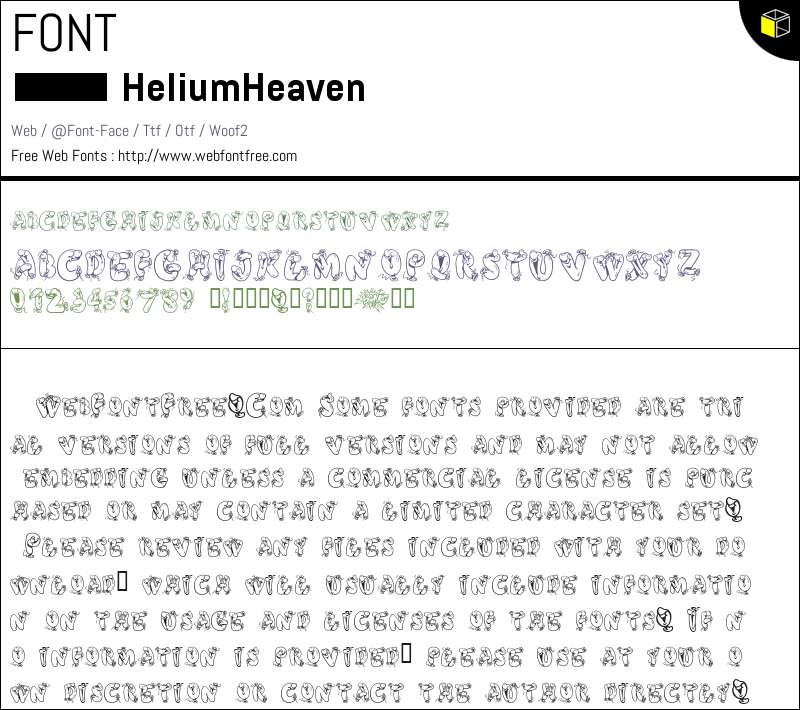 Helium Heaven Fonts Downloads - WebFontFree.Com