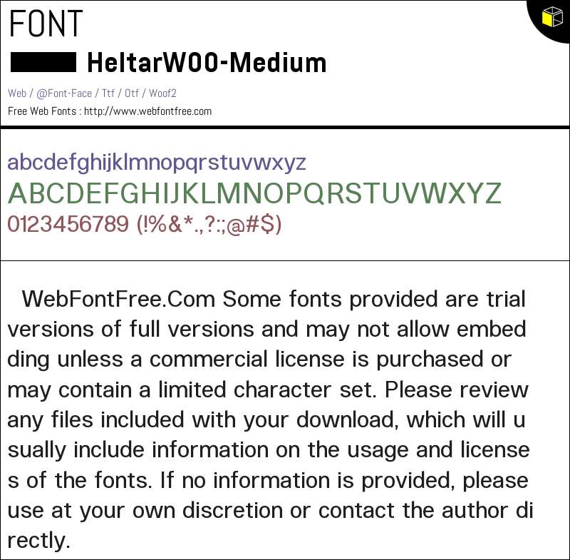 Heltar W00 Medium Fonts Downloads - WebFontFree.Com