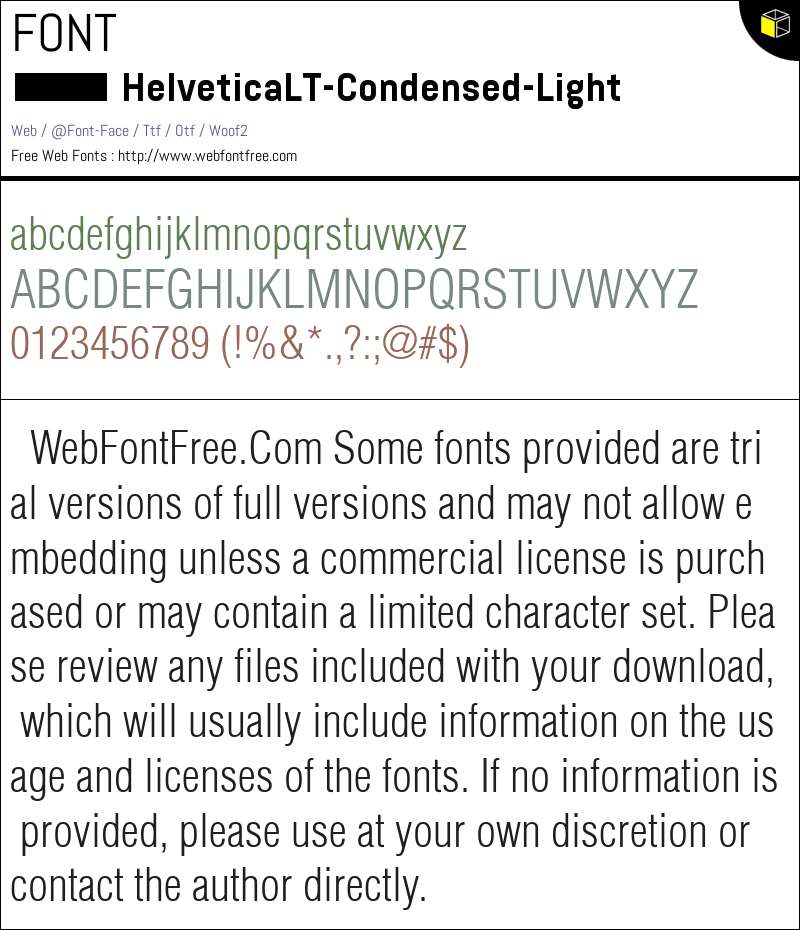 Helvetica LT Condensed Light Fuentes Descargar - WebFontFree.Com