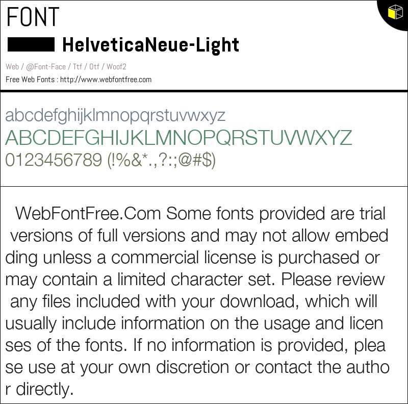 Helvetica Neue Light Fonts Downloads - WebFontFree.Com