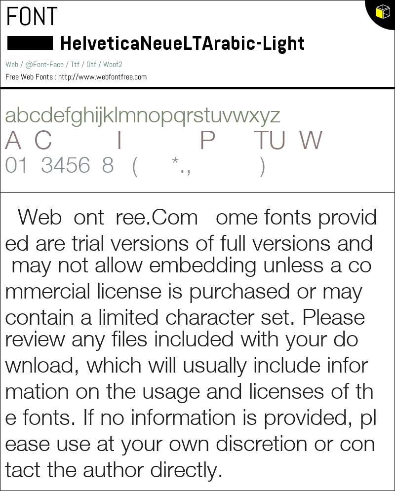HelveticaNeueLT Arabic 45 Light Fonts Downloads - WebFontFree.Com