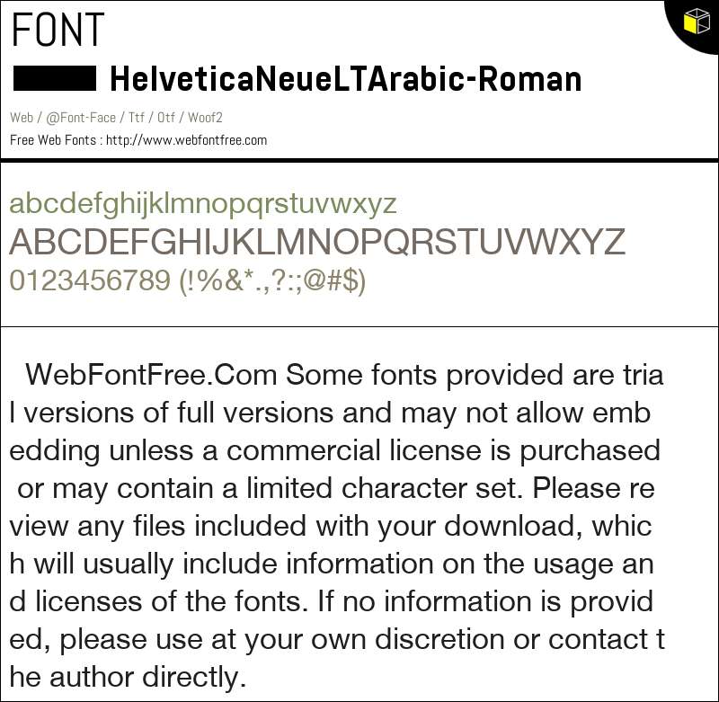 HelveticaNeueLT Arabic 55 Roman Fonts Downloads - WebFontFree.Com
