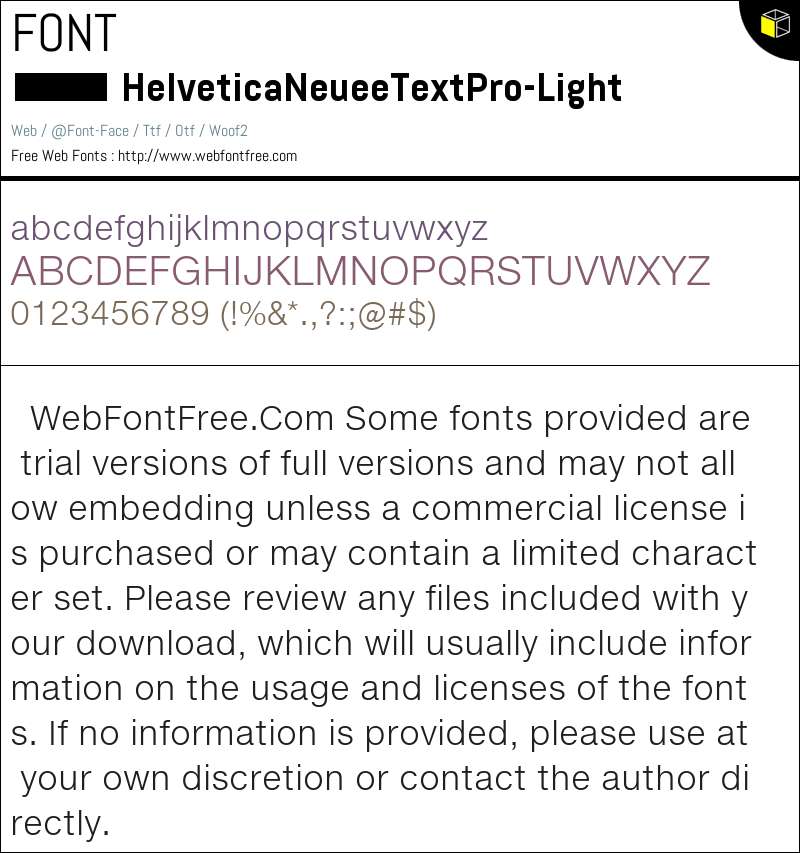 Helvetica Neue eText Pro Light Fonts Downloads - WebFontFree.Com